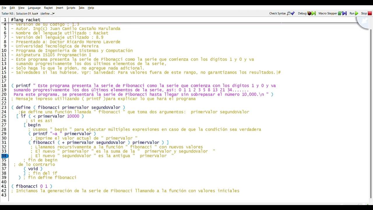 Taller N3 ; Solucion 01 Juan Camilo Castaño Marulanda rkt DrRacket 2023 ...
