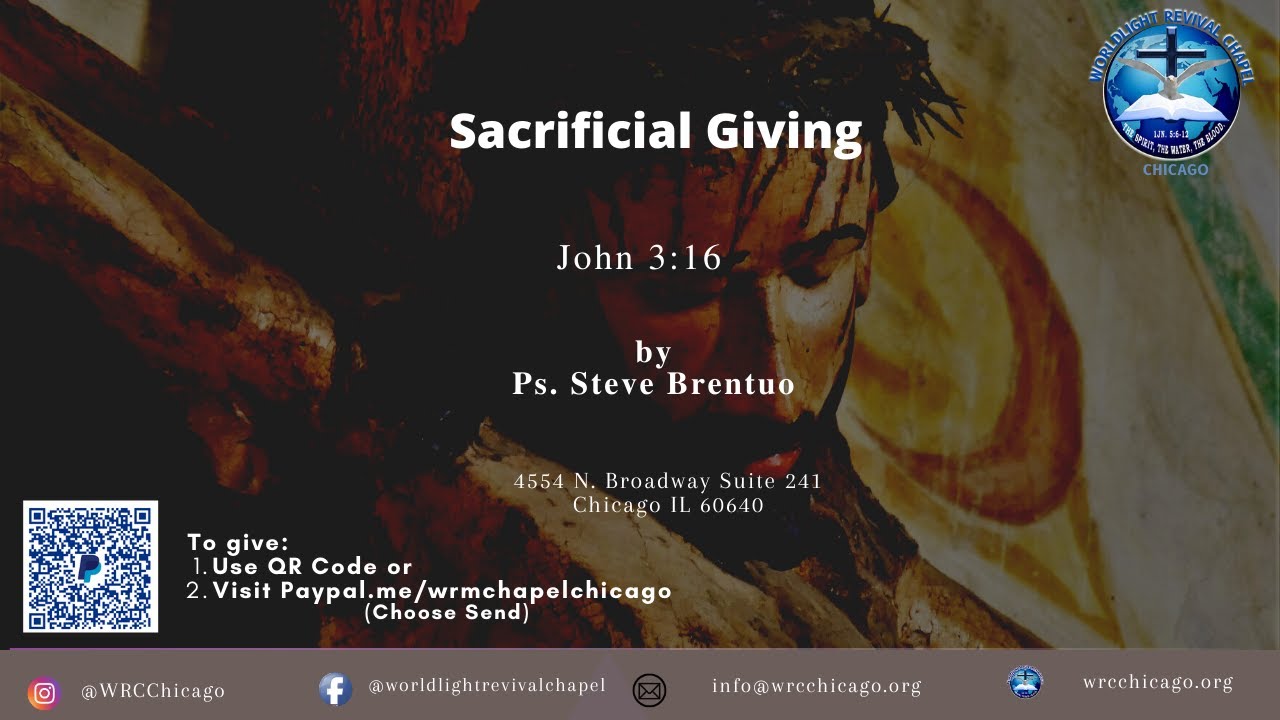Ps. Steve Brentuo | SACRIFICIAL GIVING - YouTube