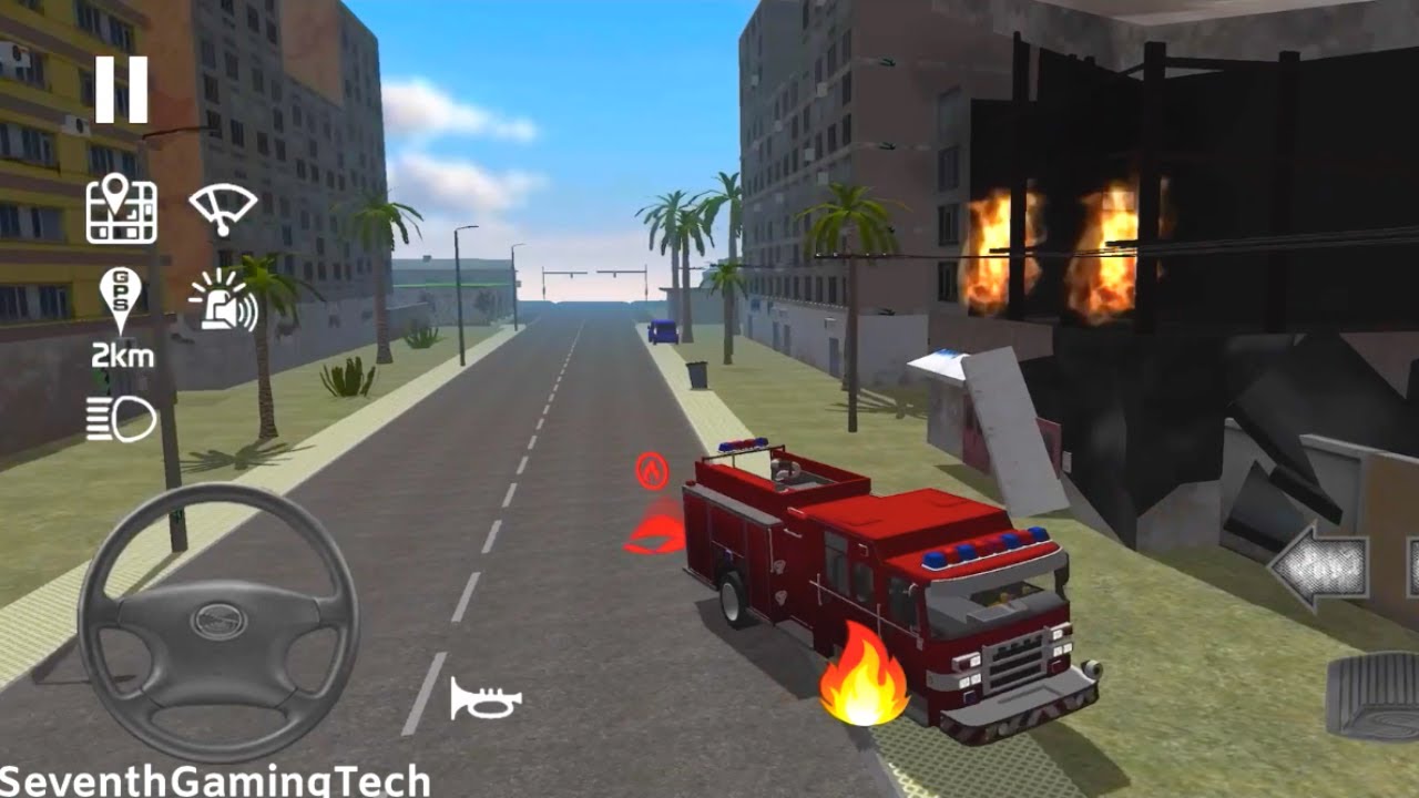 Urban City Fire Engine Truck 🚒🚒🚒 Fire Engine Simulator Mobile Gameplay ...