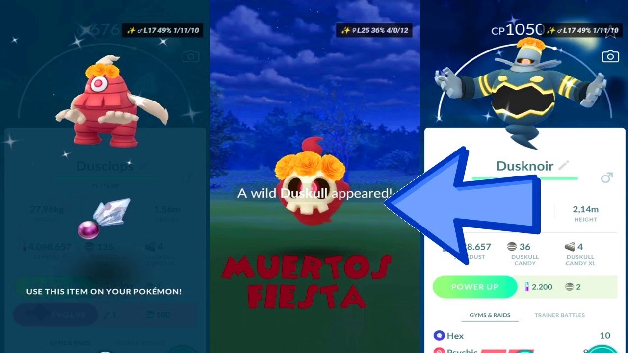 Pokemon Go Shiny Cempasúchil Crown Duskull Catch & Dusclops-Dusknoir ...