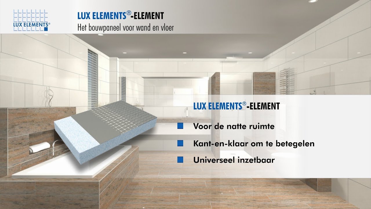 LUX ELEMENTS product: bouwplaat ELEMENT voor wanden en vloeren - YouTube