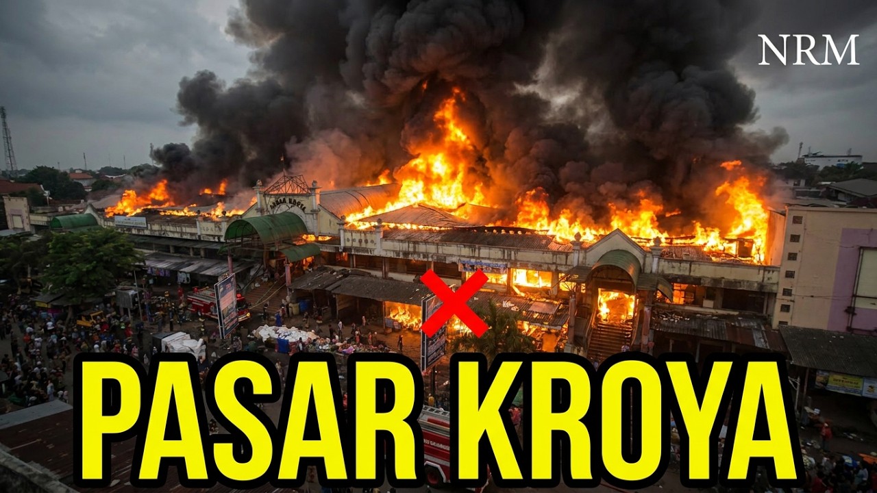 Kebakaran Pasar Kroya Cilacap menyambar kios dagangan - YouTube