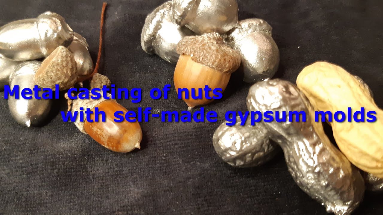 metal casting of nuts with self made gypsum molds - YouTube