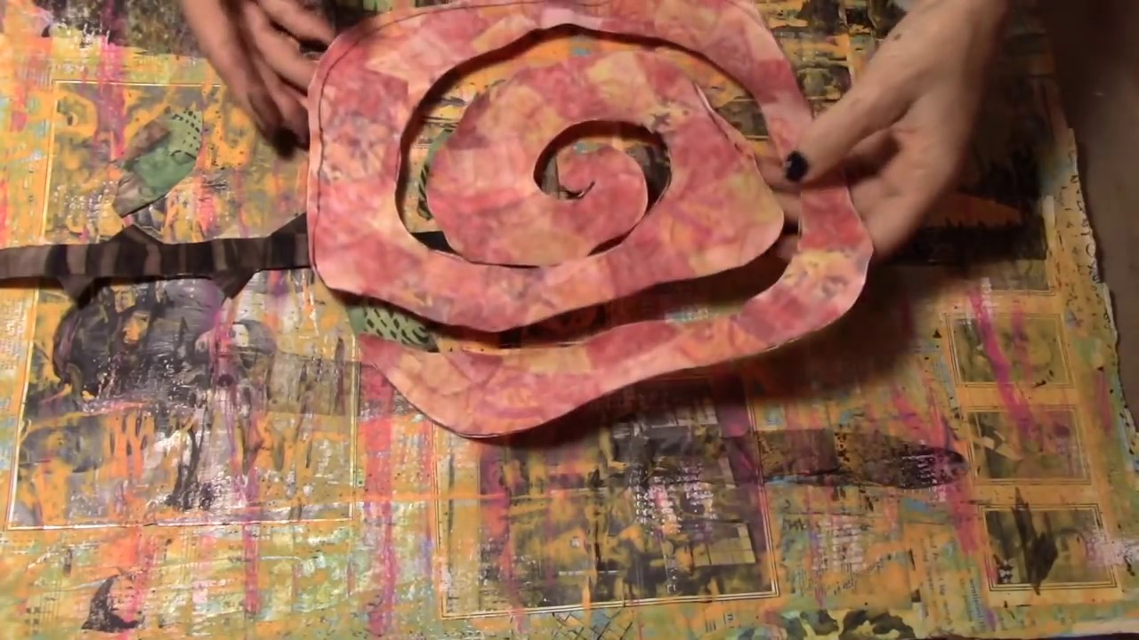 'Go Big or Go Home' sewing fabric to paper collage Rose part 2-the ...