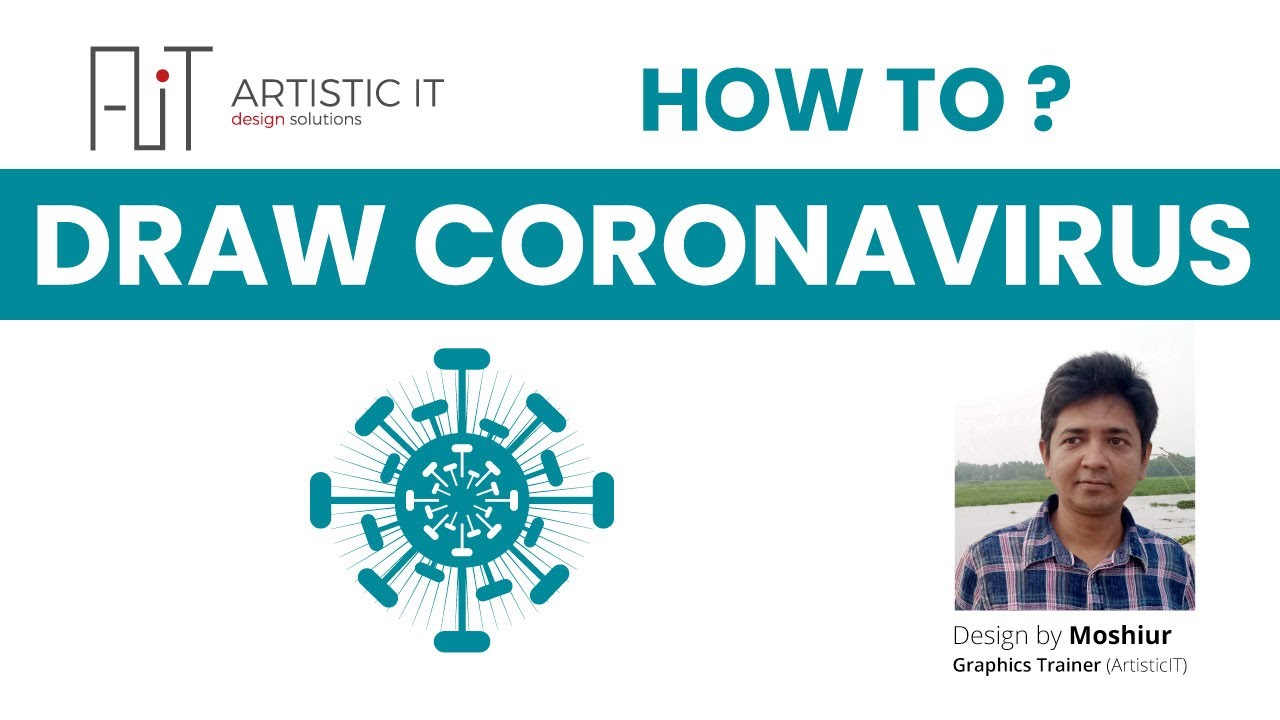 How to Draw A Coronavirus icon - YouTube