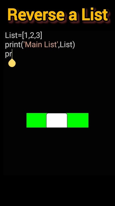 How to reverse a List | Python Programming| #shortsfeed #coding #shorts - YouTube