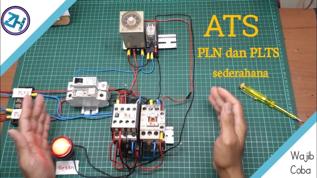 Rangkaian ATS PLTS dan PLN sederhana - YouTube