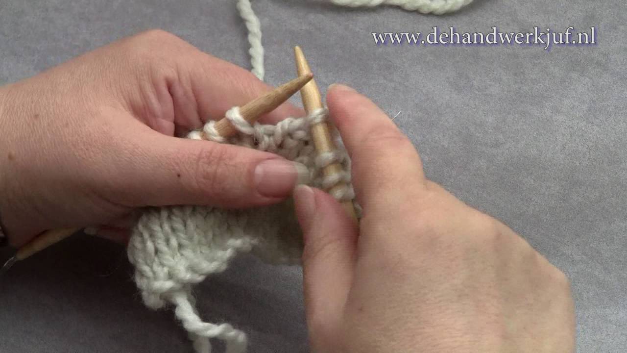 Breien: minderen, 3 steken samenbreien/Decrease, knit 3 together (K3Tog ...