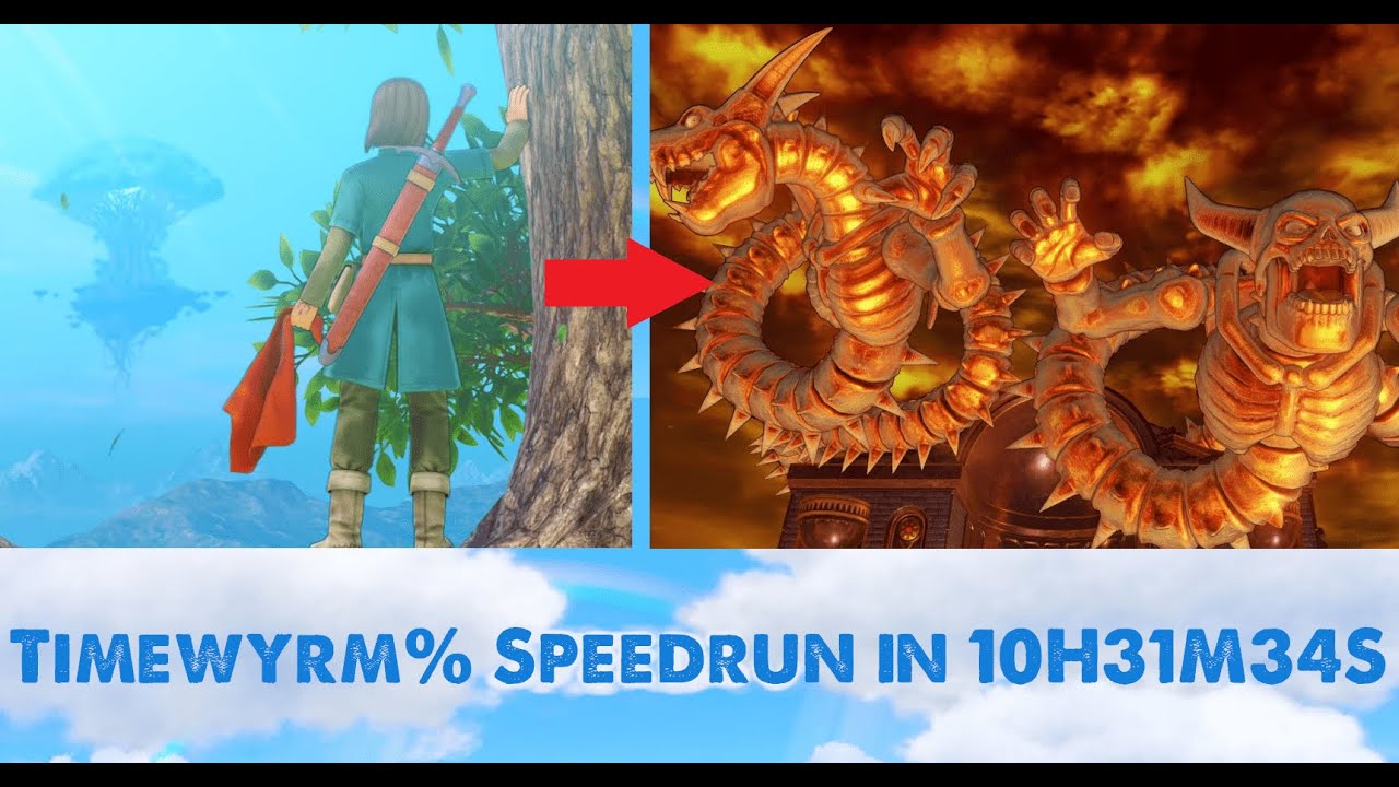 Dragon Quest XI S Timewyrm% speedrun in 10:31:34 - YouTube