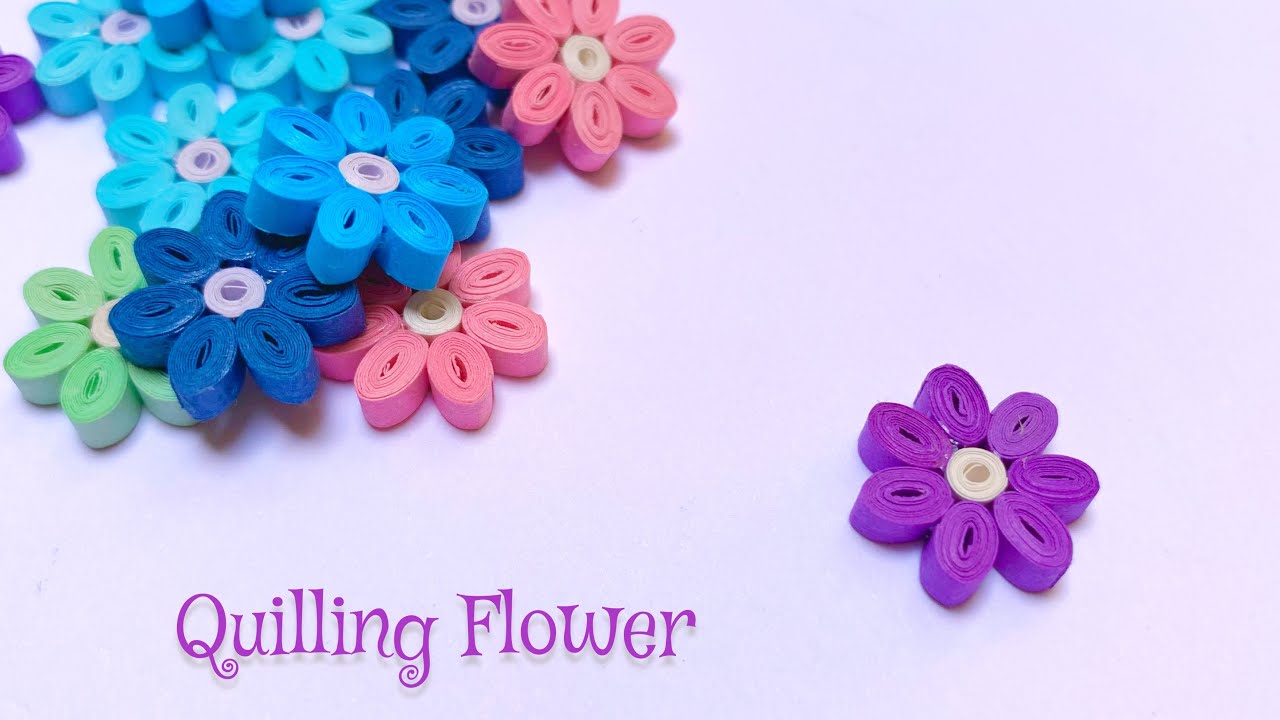 How to make Simple Quilling Flower - YouTube