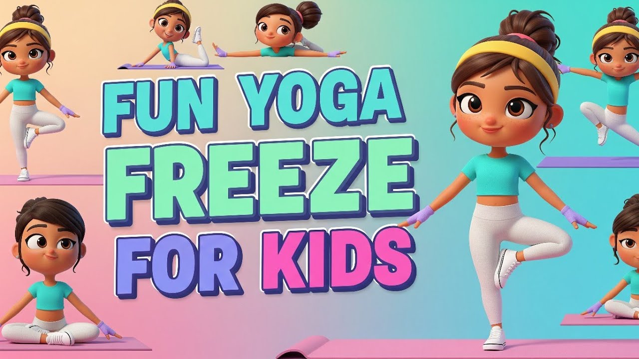 ⭐ YOGA FREEZE GAME ⭐🎵 MOVE TO THE BEAT, ️ freeze on stop!🌟 Fun Kids ...