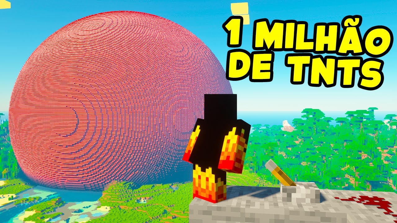 🔥 Tentei explodir 1 MILHÃO DE TNT no MINECRAFT RTX BEDROCK - YouTube