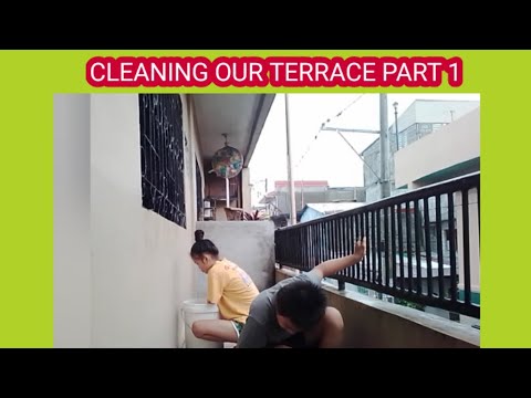 CLEANING SECOND FLOOR TERRACE WITH MY ATE - YouTube