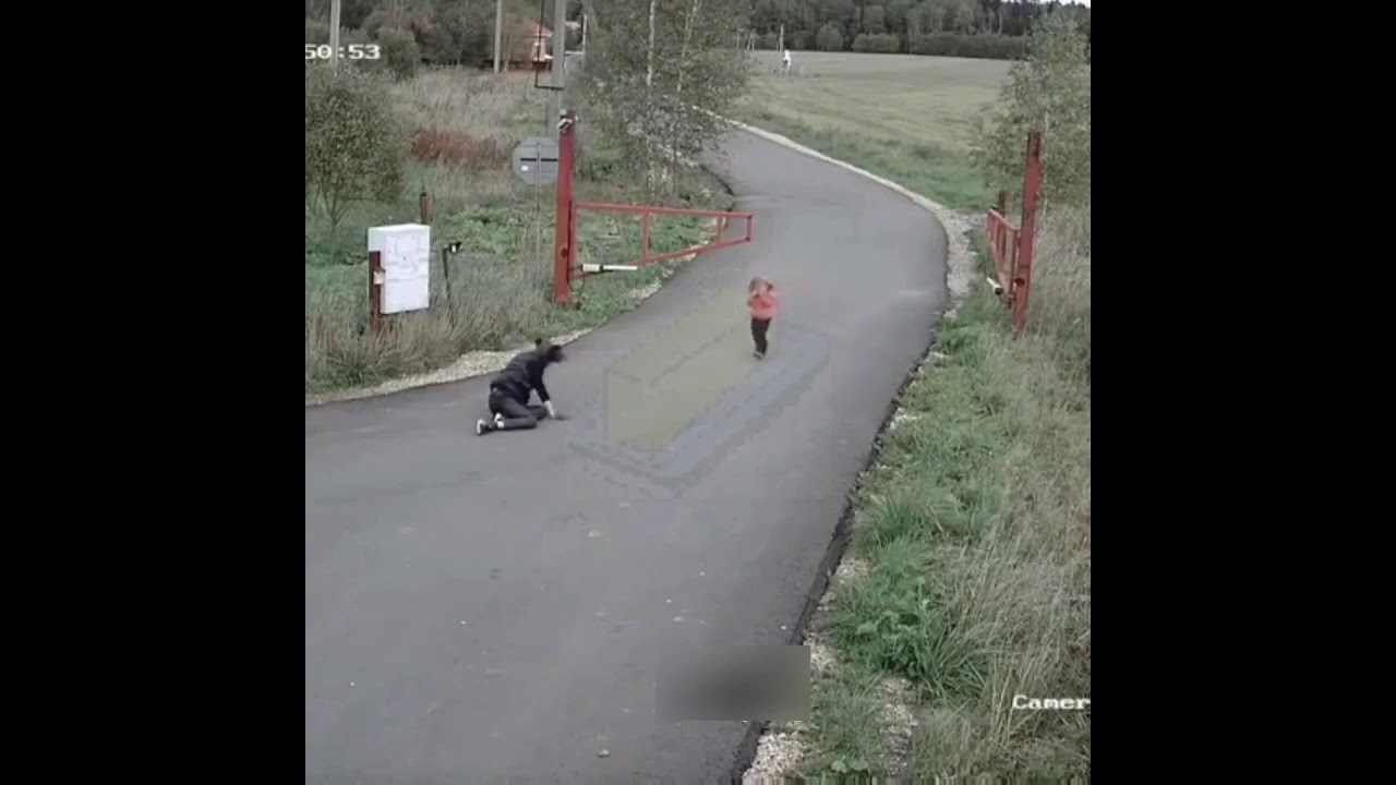Mother with two little kids crashes into a gate with ATV - YouTube