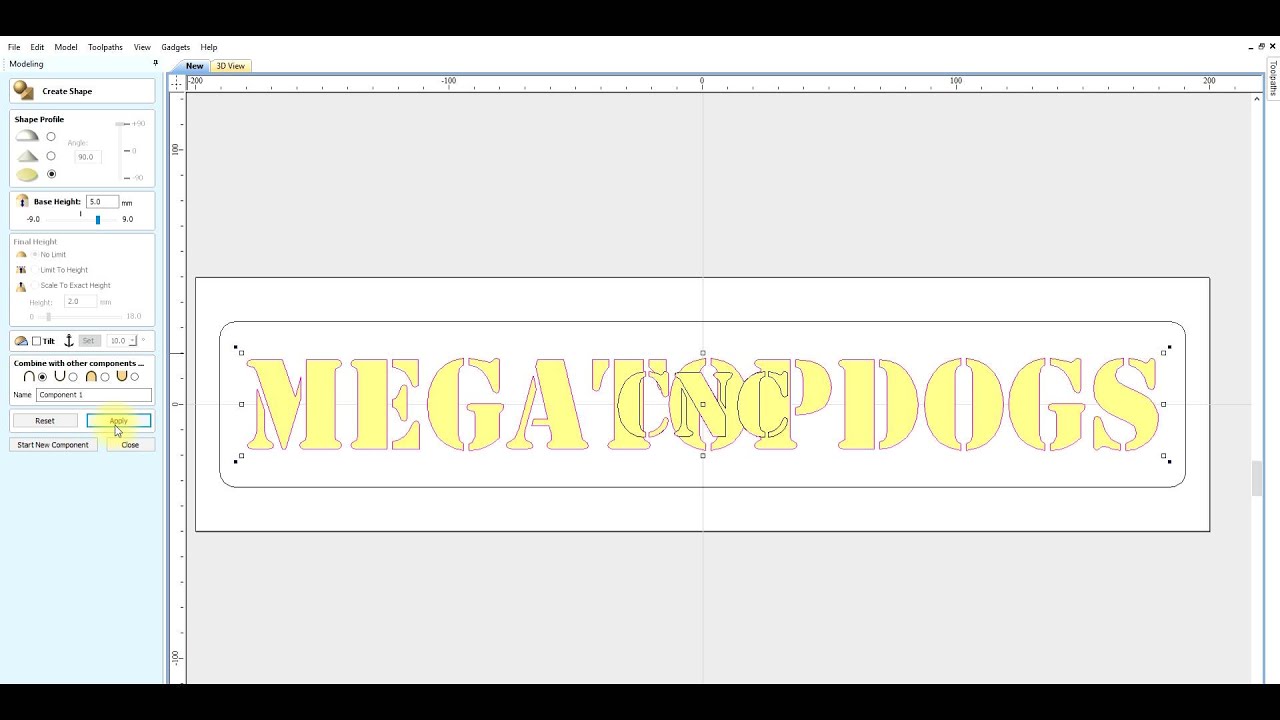Vectric Aspire text on text - YouTube