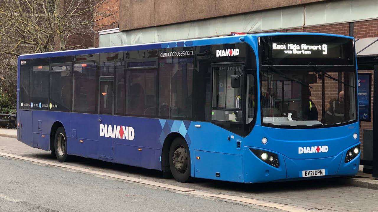Diamond East Midlands Bus 31003 - BV21 OPM - On The 9 To Burton - YouTube