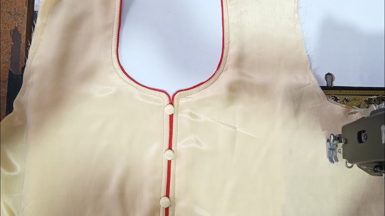 Round Neck Design| Slit neckline with Boat piping Easy cutting and ...