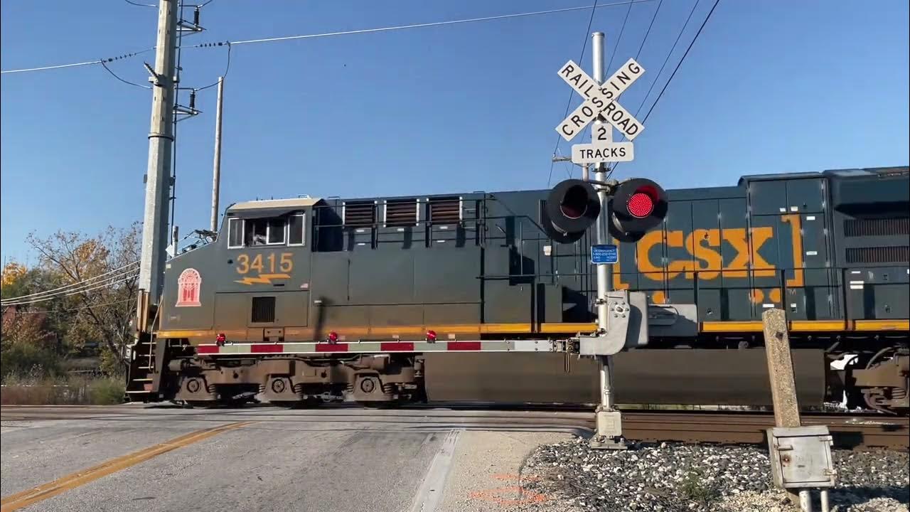 CSX 3415 (Georgia Road Emblem) Leads Stone Train West | Beech St. Railroad Crossing, Bascom, OH ...