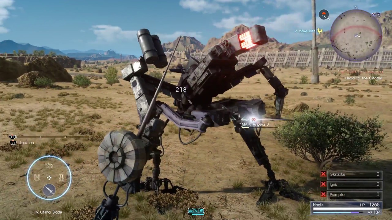FINAL FANTASY XV - Level 1/No Item Challenge - MA-X Angelus-0 - YouTube