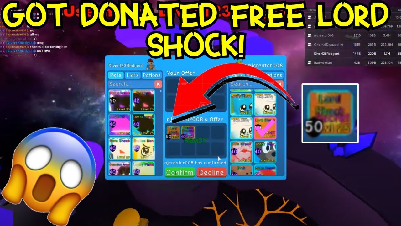 😱I got donated *FREE* Lord Shock in Bubble Gum Simulator!! (Roblox)😱 ...