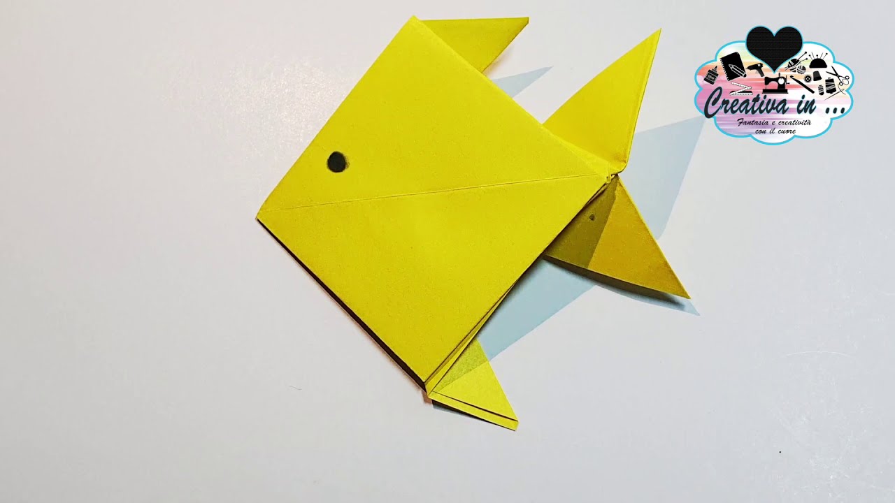 PESCE ORIGAMI VIDEO TUTORIAL - www.creativain.it - YouTube