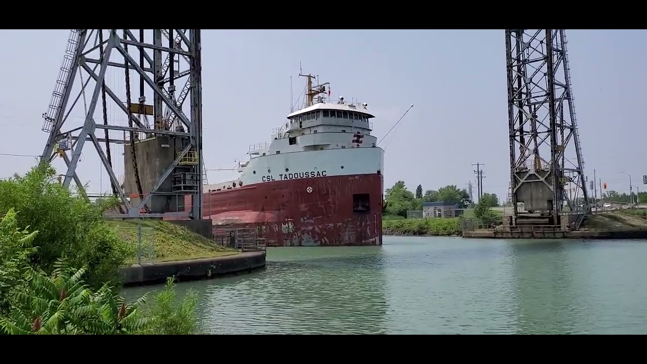 "Large Ship, Lift Bridge #5 St Lawrence Seaway, H2O Highway, Steamship ...