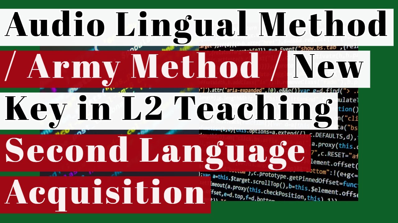 Audio-Lingual Method in Second Language Teaching | Army Method | New ...