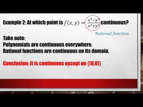 CONTINUITY OF MULTIVARIABLE FUNCTION - YouTube