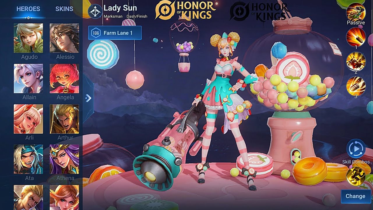 HONOR OF KINGS : Lady Sun Best Skin and Best Build Gameplay - YouTube