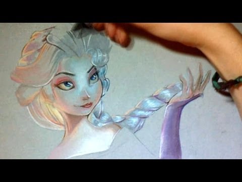 How I Draw Elsa from Frozen [Time Lapse] - YouTube