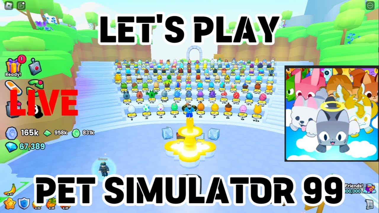 Playing Pet Simulator 99 In My First Live Stream || Repeatedbird playz ...