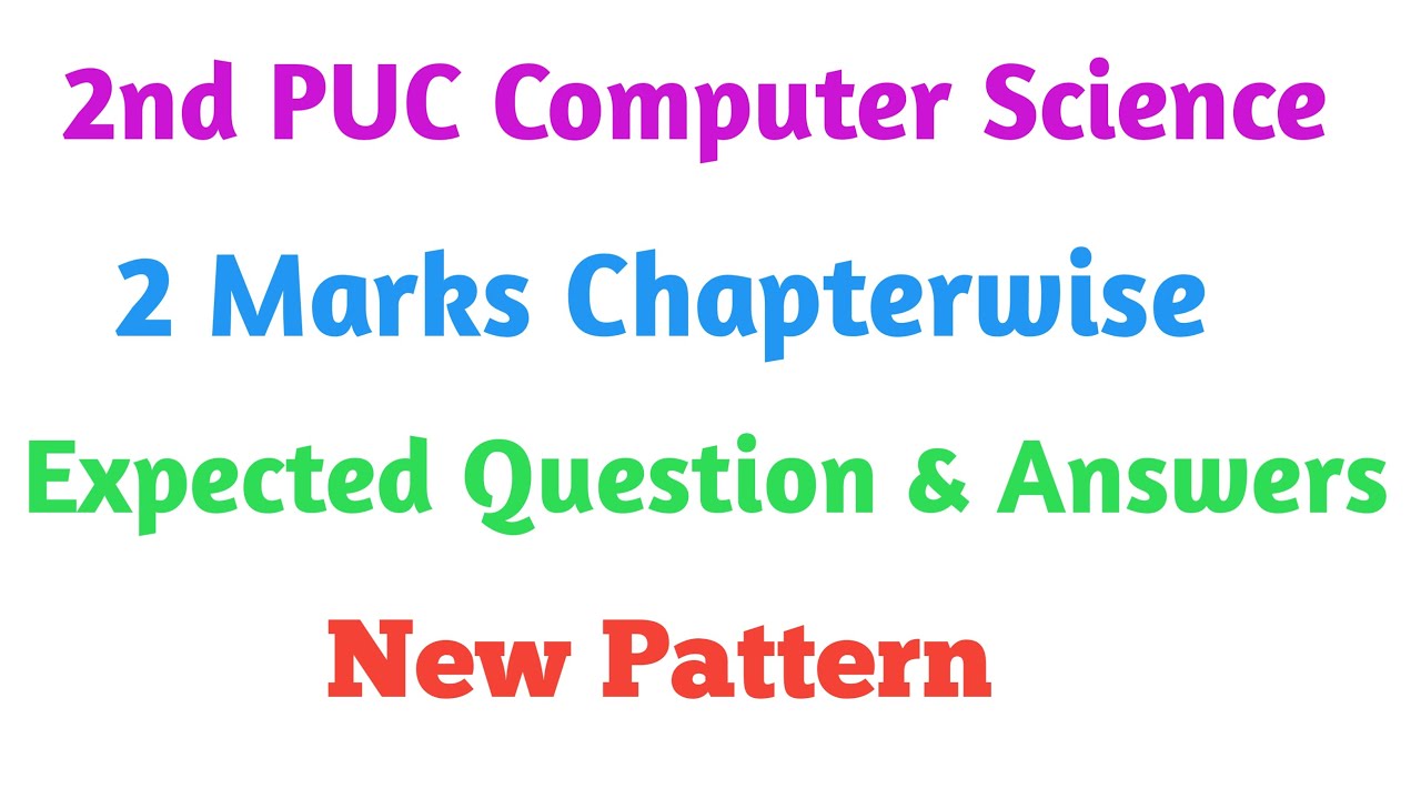 2nd PUC Computer Science 2 Marks Expected Question & Answer#2ndpu# ...