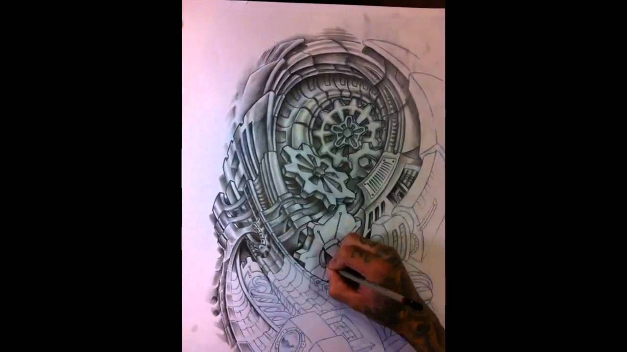 TIMELAPSE- Adam Christopher France drawing a tattoo - YouTube