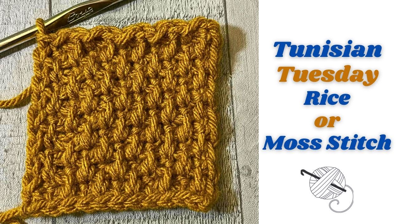Tunisian Crochet Moss / Rice Stitch Tutorial- It Works Up Quickly!! - YouTube