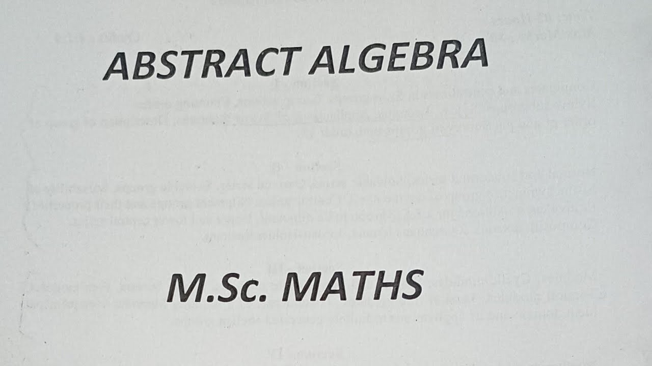 Episode 1 Abstract Algebra 20 important definition and properties of a ...