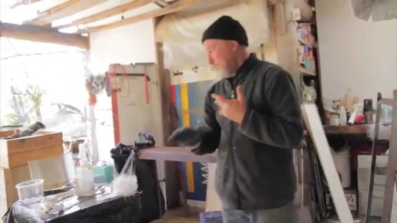 Tom Burrows at his studio on Hornby Island, British Columbia, 2013 ...