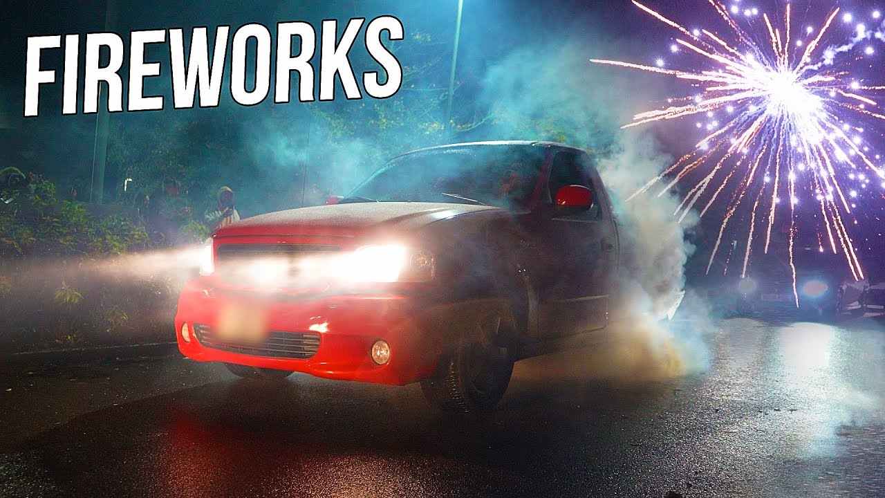 Fireworks vs Modified Car Meet! - Modified Cars Leaving A Car Meet In ...