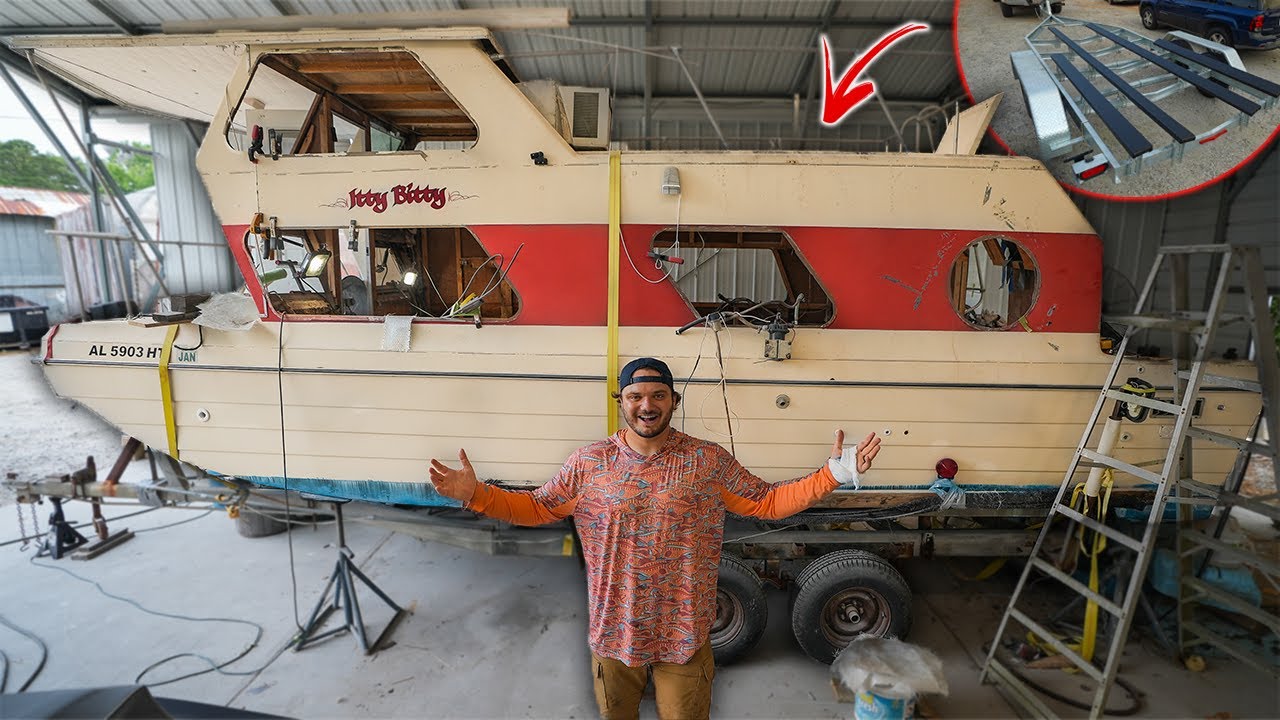 I Had A CUSTOM TRAILER Built For My HOUSEBOAT!! (itty bitty update ...