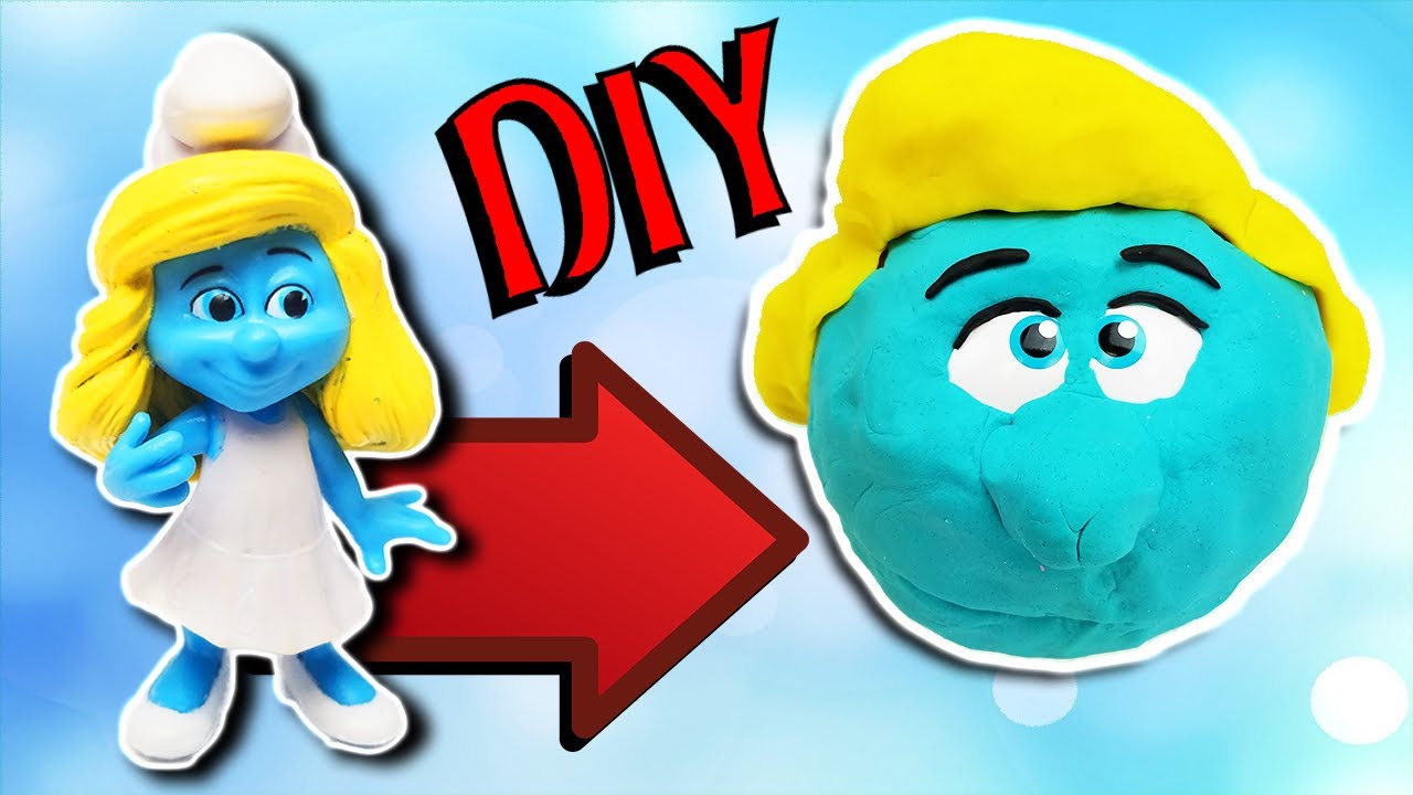 Smurfs DIY Play-Doh Smurfette Crafts For Kids! Learn Colors Drill N ...