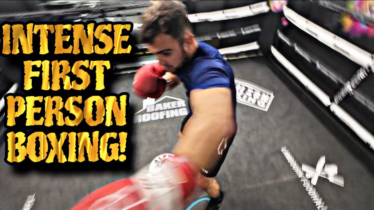 INTENSE FIRST PERSON BOXING PT2 #padwork #sparring #POV combate de # ...