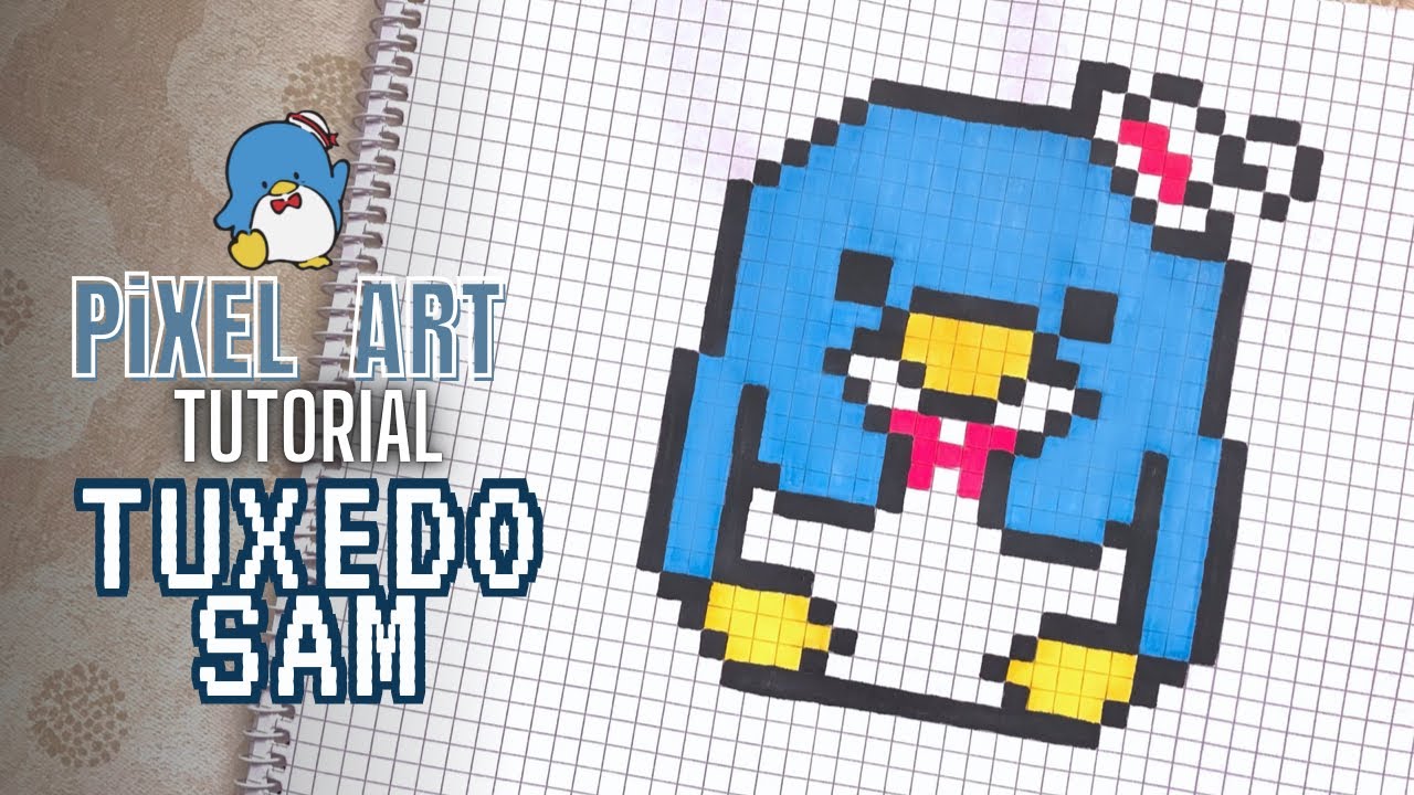 Pixel Art Tutorial: Drawing TUXEDO SAM Step by Step - YouTube