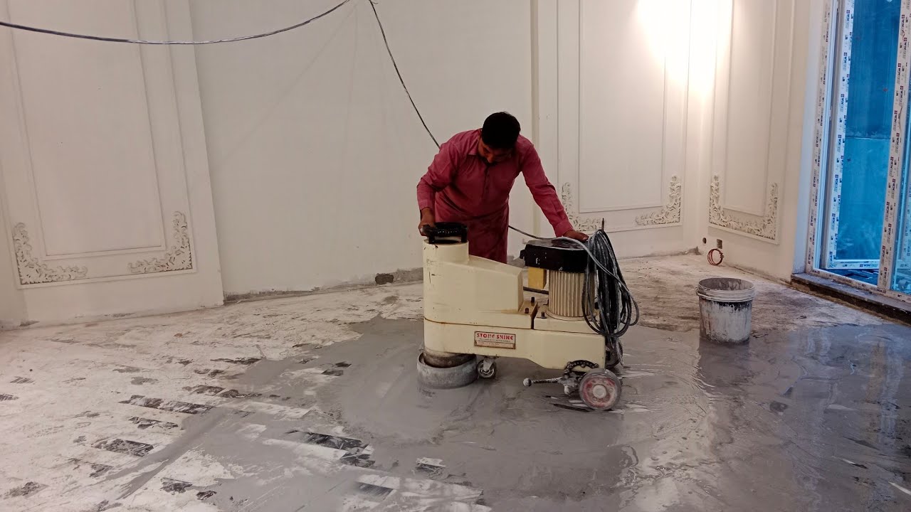 Chevron Marble Pattern Grinding at Kohnioor City Faisalabad - YouTube