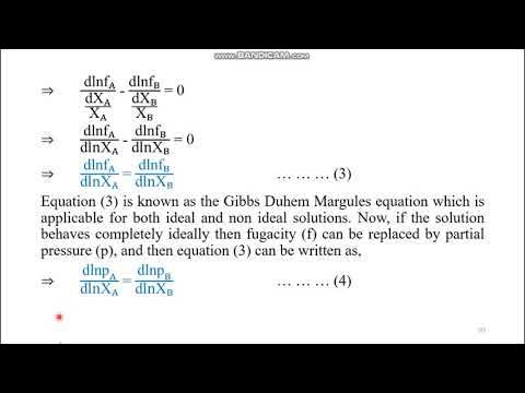 Phase Rule: Lecture 10: Gibbs Duhem Margules Equation - YouTube