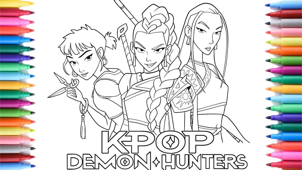 K-POP DEMON HUNTERS NEW COLORING PAGE/ How to color Mira, Zoey, Rumi ...