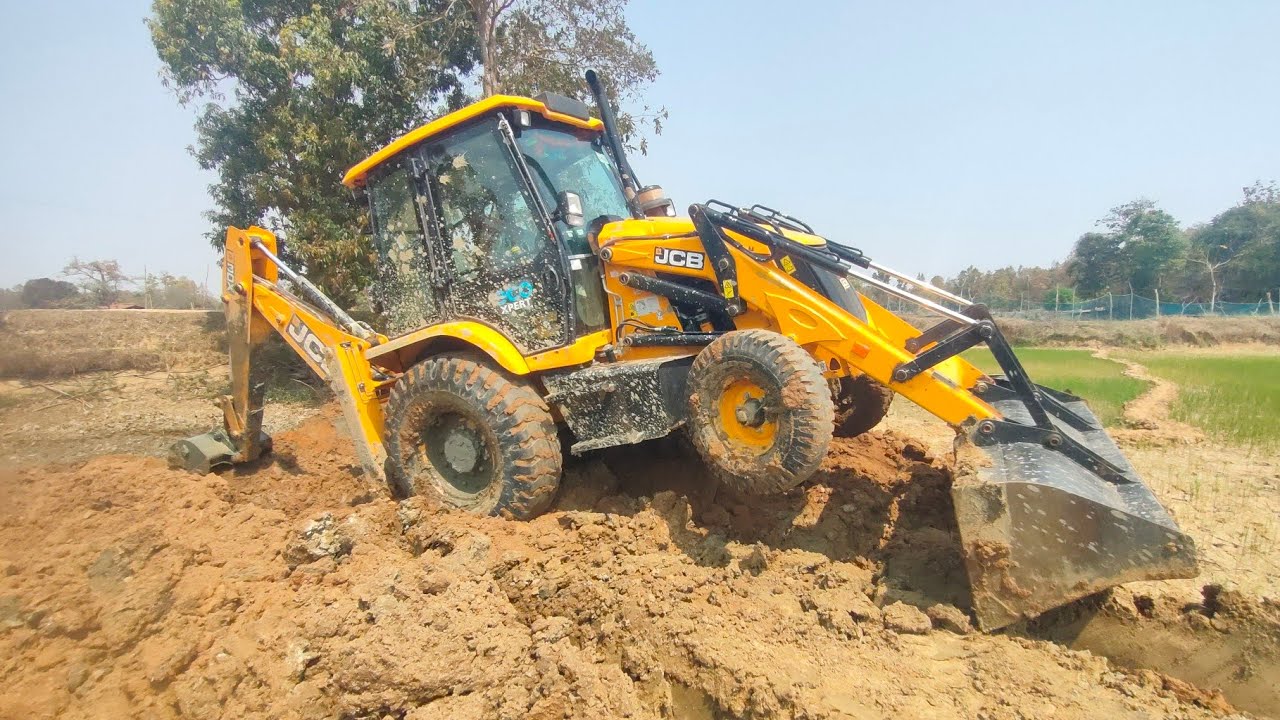 JCB 3DX Backhoes Working Making Pond🌲 JCB Machine Going To Big Pond 🌲 ...