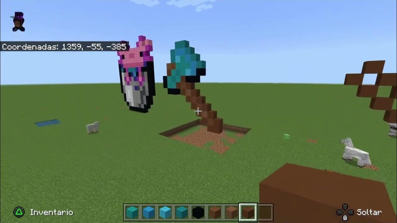 Como hacer un pixel art de un hacha - YouTube