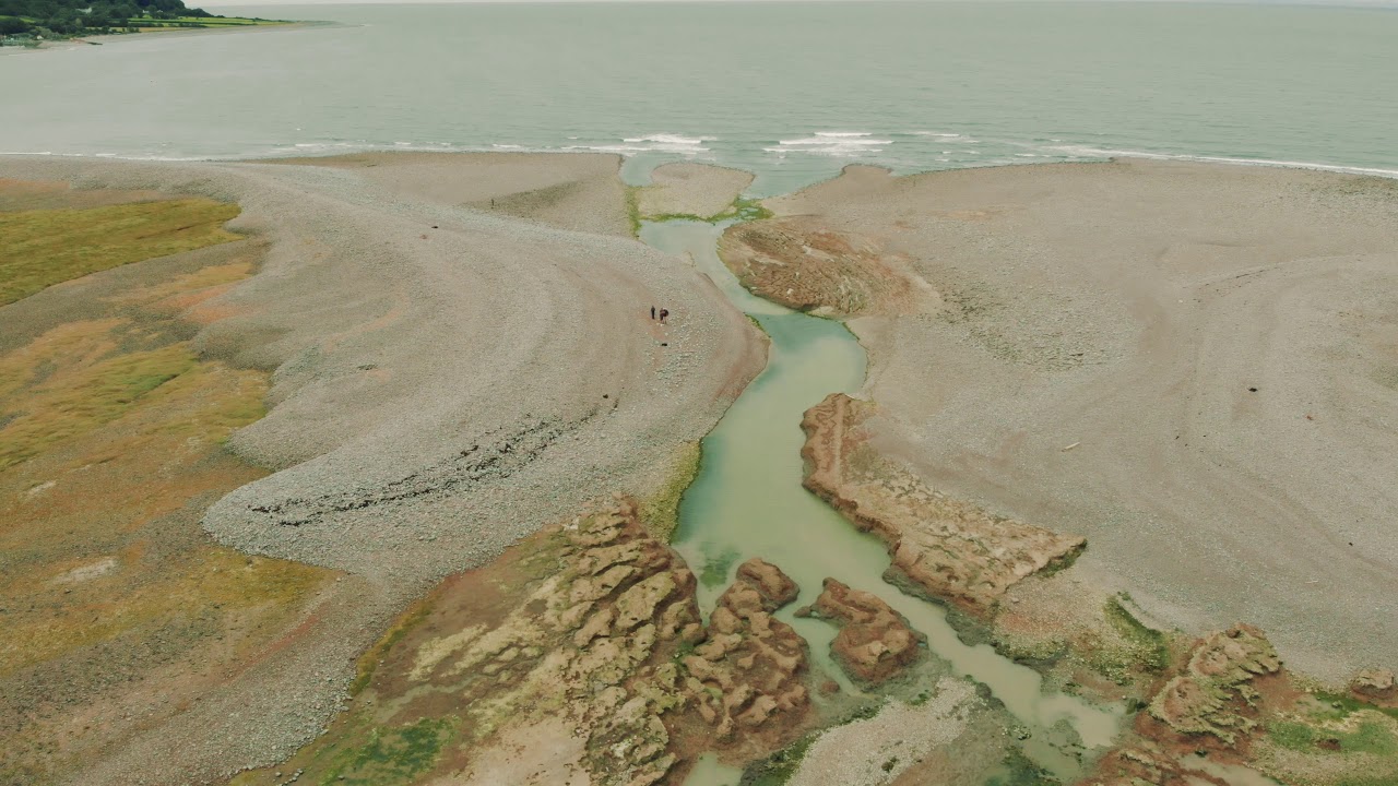 Porlock Weir - Aerial view of the breach (4K drone) - YouTube