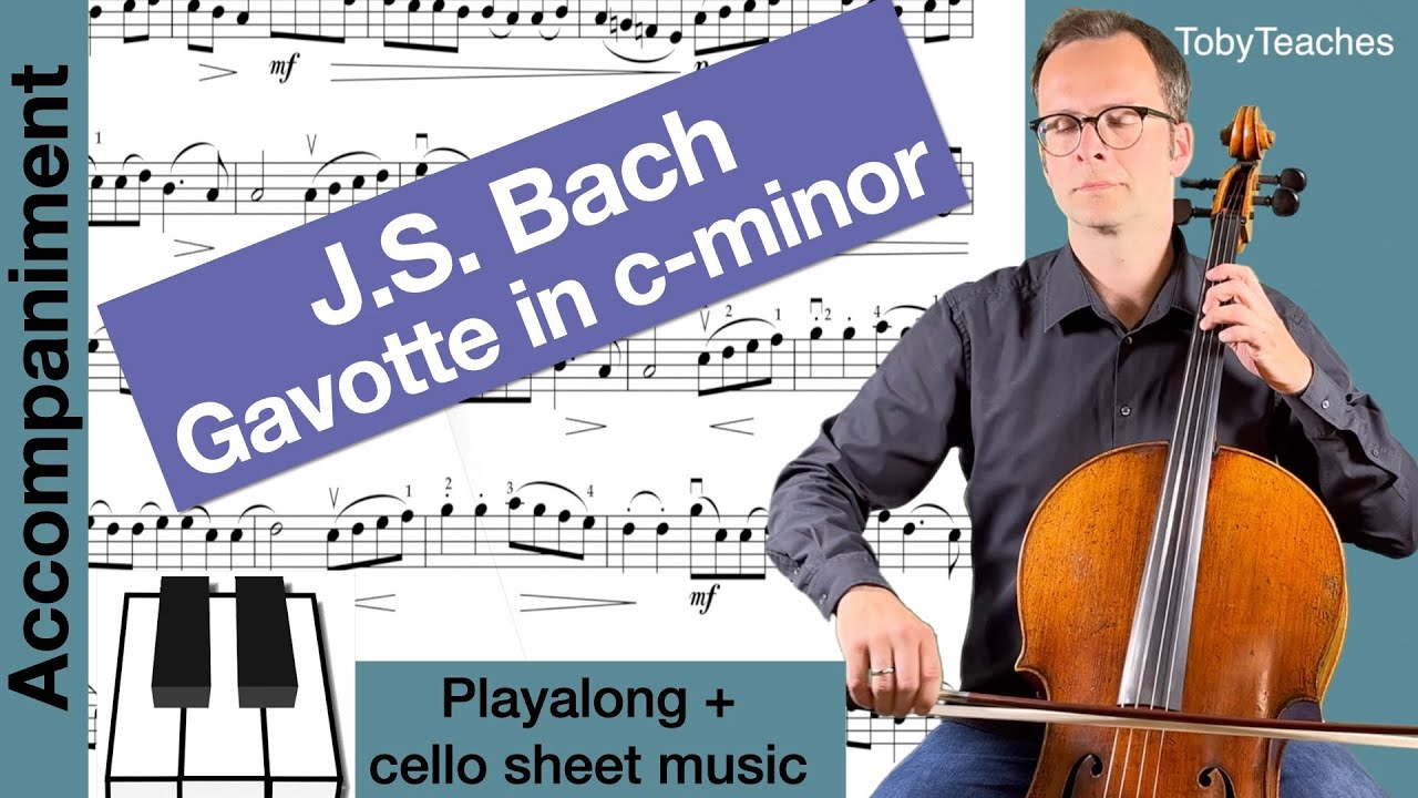 J.S. Bach Gavotte in c minor| various Tempos | Piano Accompaniment only ...