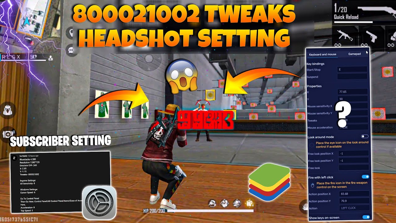 Tweaks 800021002 Best Headshot Setting For Bluestack 4 | Free Fire ...