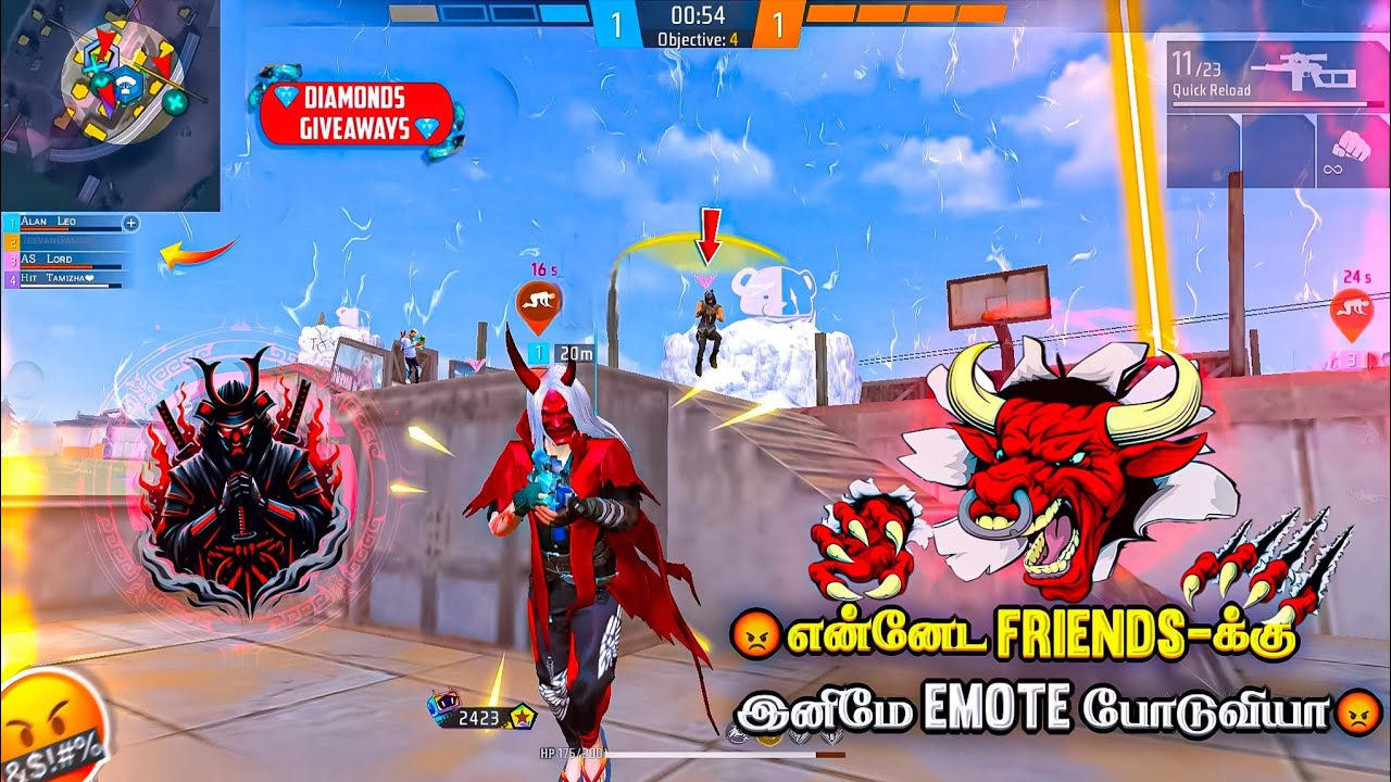 🤬 ️ FRIENDS KU இனிமே EMOTE போடுவ ️🤬 ACE × ANGRY 😈 DIAMONDS GIVEAWAY 💎 ...